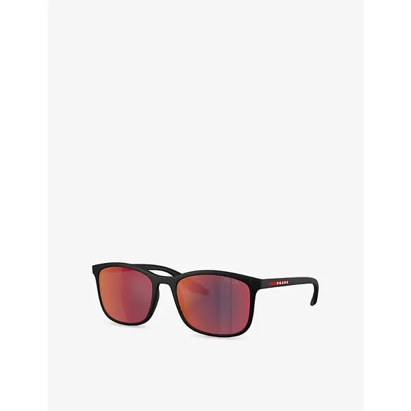 Prada Ps A08s Pillow-frame Sunglasses - Black