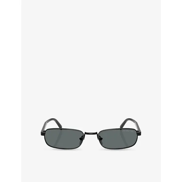 Prada Rectangle-frame Metal Sunglasses - Black