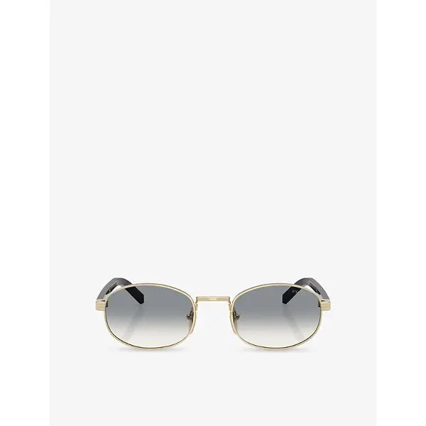 Prada Oval-frame Steel Sunglasses - Gold