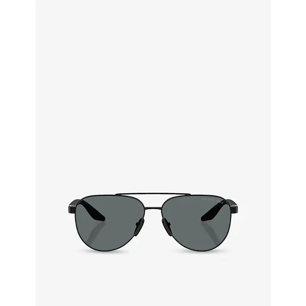 Prada Ps A52s Polarised Pilot-frame Sunglasses - Black