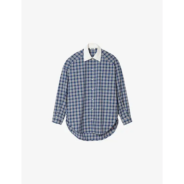Sandro Checked Rhinestone-embellished Cotton Shirt
