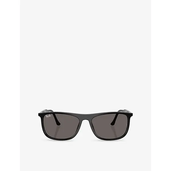 Ray-ban Rectangle-frame Acetate Sunglasses - Black