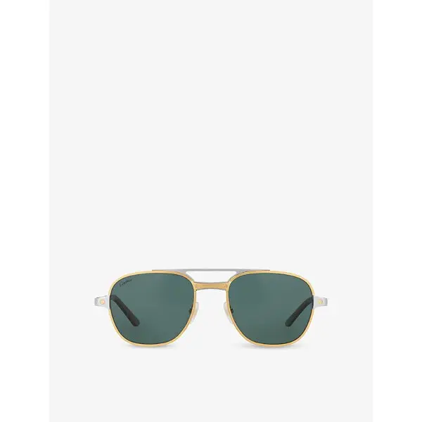 CARTIER Pilot-frame Metal Sunglasses - Gold