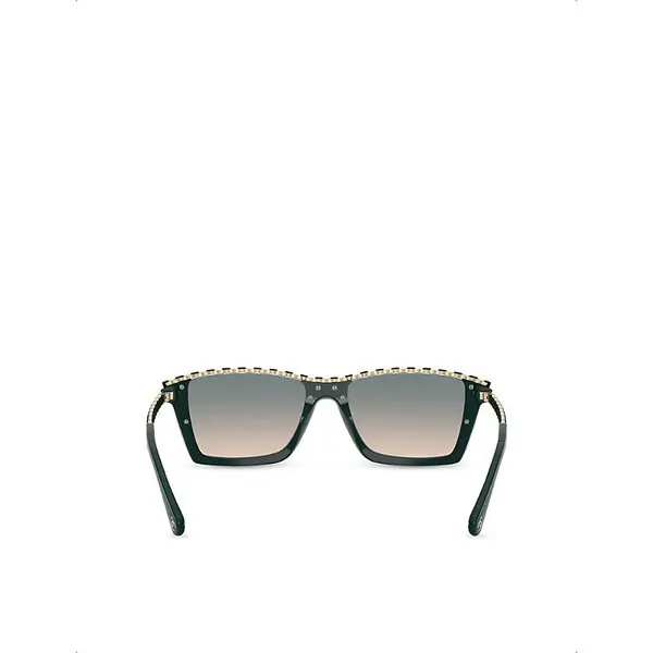 Chanel Rectangle-frame Acetate Sunglasses - Green