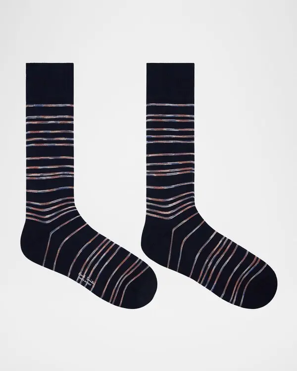 Paul Smith Pinstripe Crew Socks - Navy