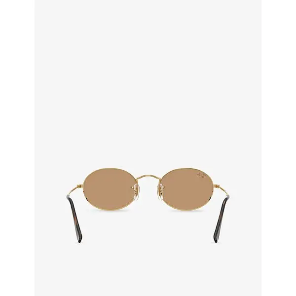 Ray-ban Oval-frame Metal Sunglasses - Gold