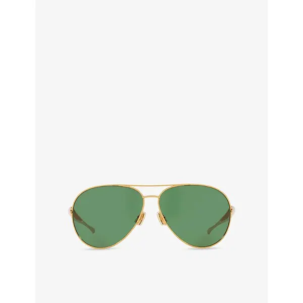 Ralph Lauren Bv1305s Aviator-frame Sunglasses - Green