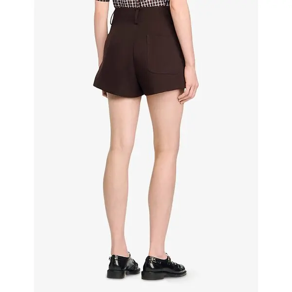 Sandro Button-embellished High-rise Shorts