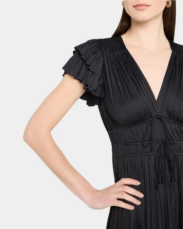 Ulla Johnson Patrice Flutter-sleeve Midi Dress