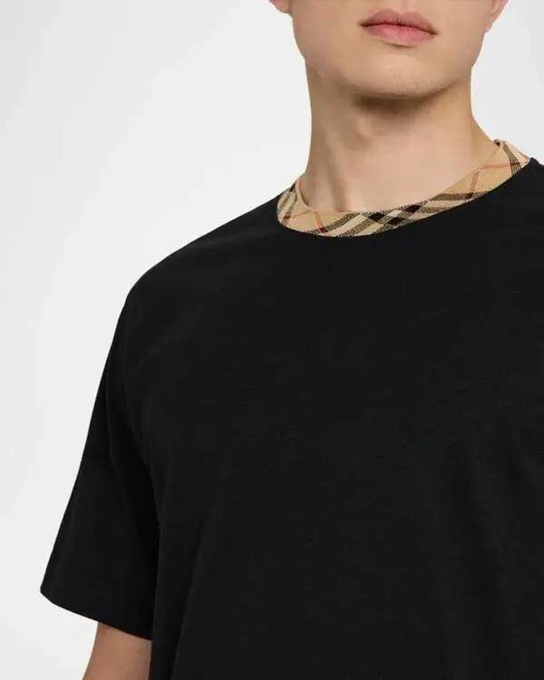 Burberry Apos;s Cotton Check-trim Crewneck T-shirt