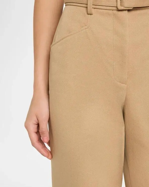 Gabriela Hearst Norman Belted Wide-leg Cotton Twill Pants - Camel