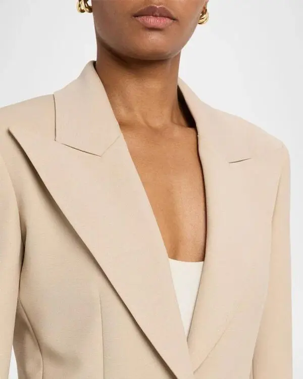 Gabriela Hearst Leiva Single-breasted Blazer Jacket - Khaki