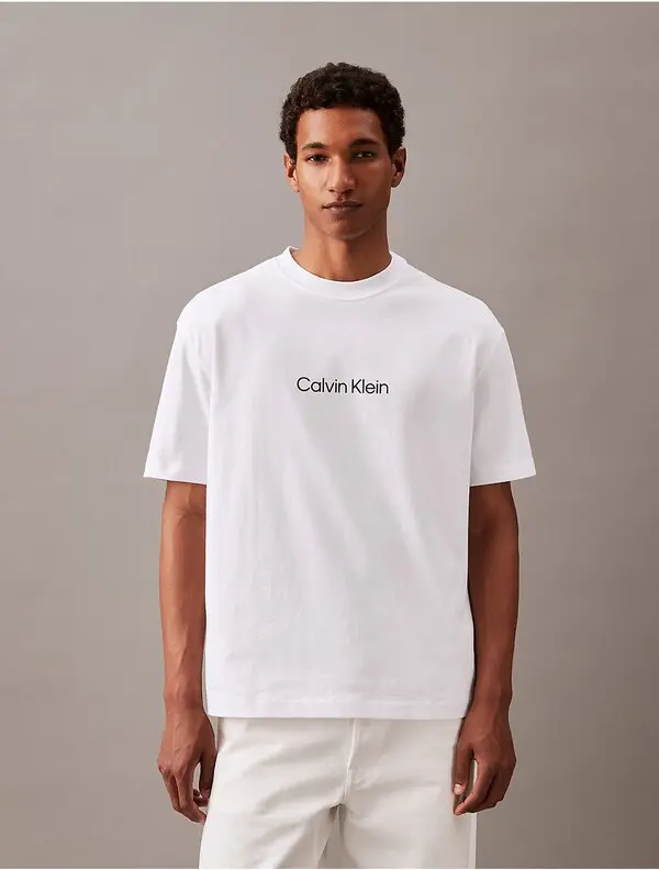 Calvin Klein Standard Logo Relaxed Tee - Brilliant White