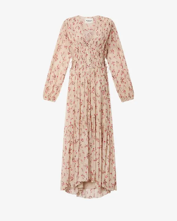MARANT ETOILE Briane Printed Muslin Maxi Dress - Beige