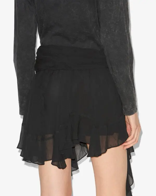 MARANT ETOILE Berenicia Flared Georgette Skirt - Black