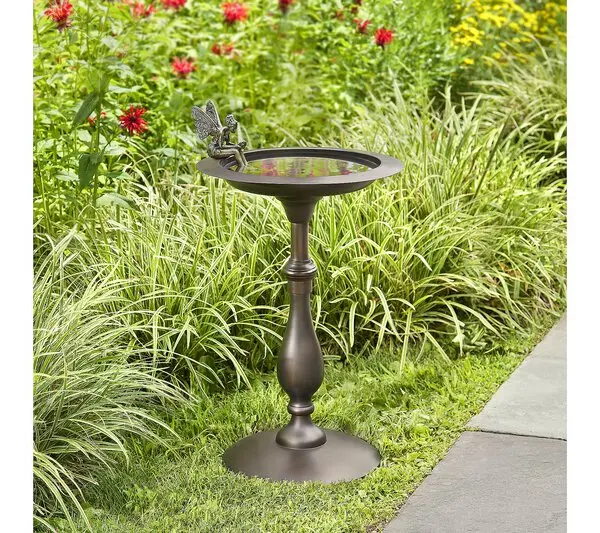 GOOD DIRECTIONS Classic Bronze Bird Bath Pedestal W/ Fairy G Ood Directions - One-color