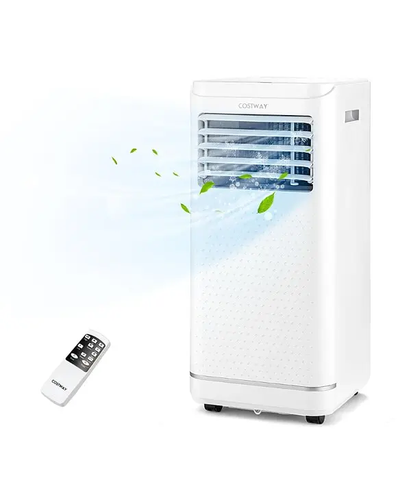 COSTWAY 8000 Btu Portable Air Conditioner With Dehumidifier & Fan Mode, Up To 250 Sq. Ft - White