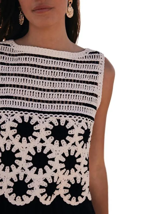Mint Velvet Crochet Midi Dress