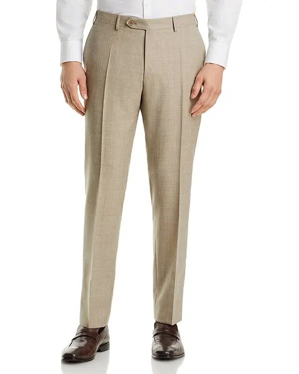 Canali Slim-fit Solid Dress Pants - Tan