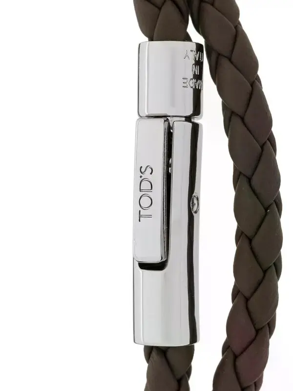 TOD'S Braided Leather Bracelet - Brown