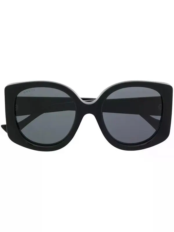 Gucci Oversized Logo-arm Sunglasses - Black