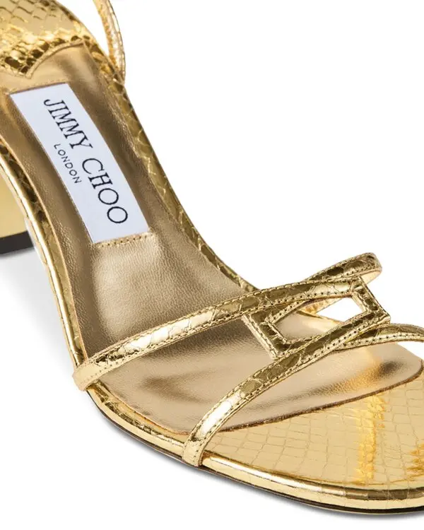 JIMMY CHOO 1998 Leo 65 High Heel Sandals - Gold