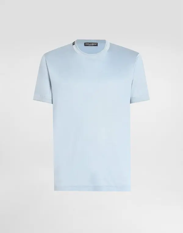 Dolce & Gabbana Short-sleeved Silk T-shirt - Azure