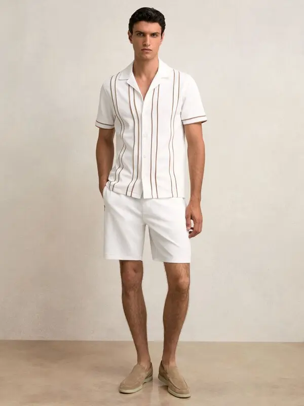 REISS Angus Textured Drawstring Shorts