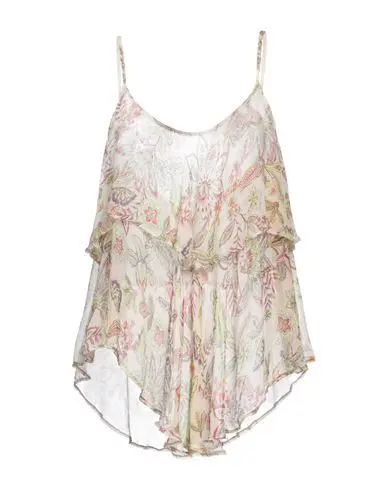 Blumarine Sleeveless Ruffled Viscose Top - Ivory