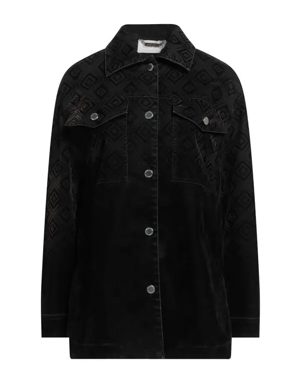 Alberta Ferretti Denim Flocked Overshirt
