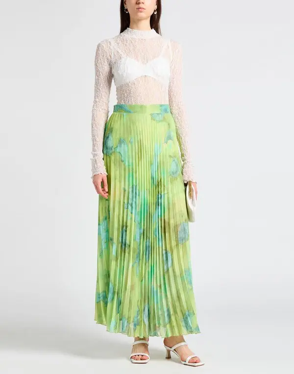 Liu Jo Pleated Floral Georgette Maxi Skirt