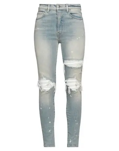 Amiri Jeans In Cotton, Elastomultiester, Elastane, And Cow Leather - Blue