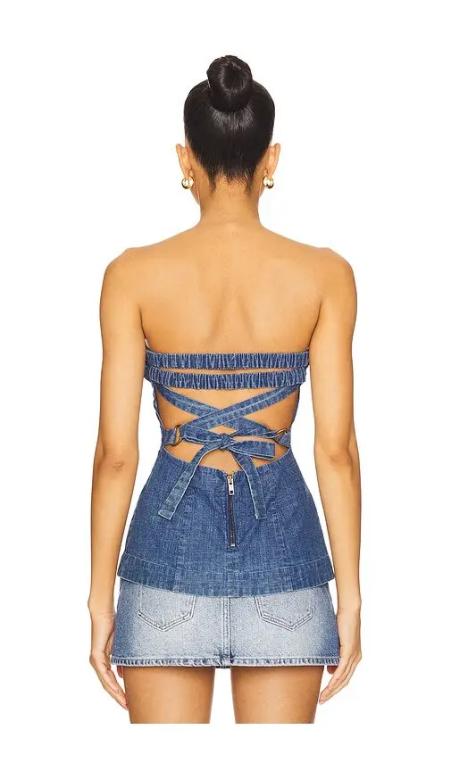 Free People Lora Denim Tube Top