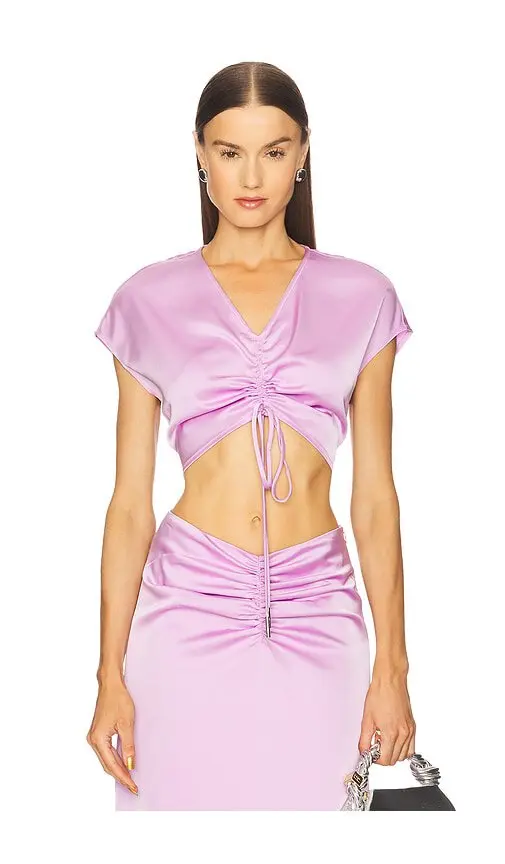 ET OCHS Blake Ruched Satin Top