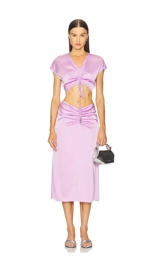 ET OCHS Blake Ruched Satin Top