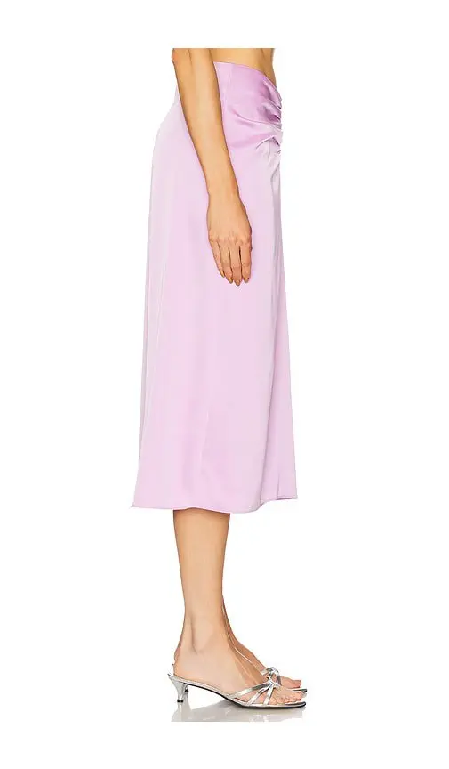 ET OCHS Ruched Satin Midi Skirt