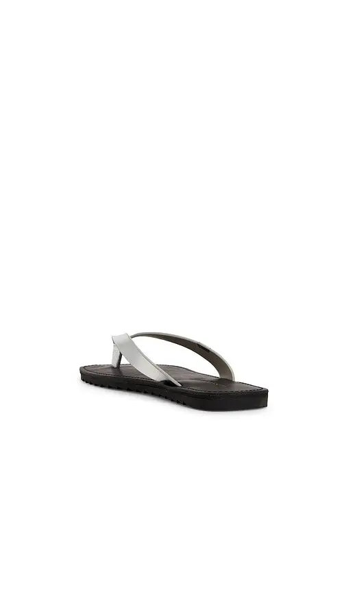 ALLSAINTS Sydney Metallic Leather Thong Sandals - Silver