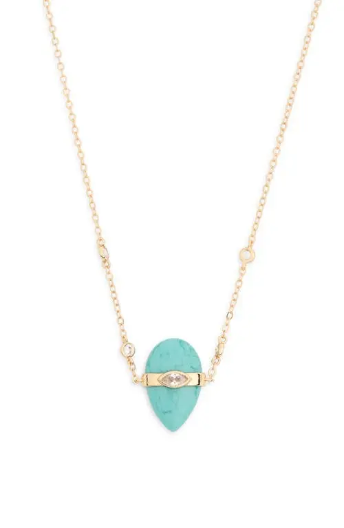 Ettika Cubic Zirconia And Pendant Necklace - Turquoise