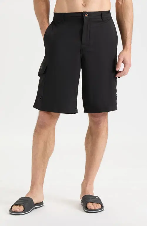 SALT LIFE La Vida Hybrid Cargo Shorts - Black