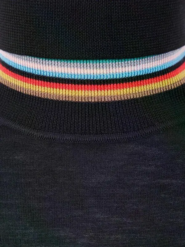 Paul Smith Stripe-detail Turtleneck Sweater - Black