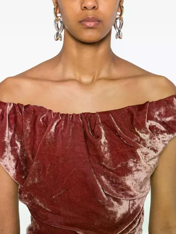 VIVIENNE WESTWOOD Off-shoulder Velvet Midi Dress