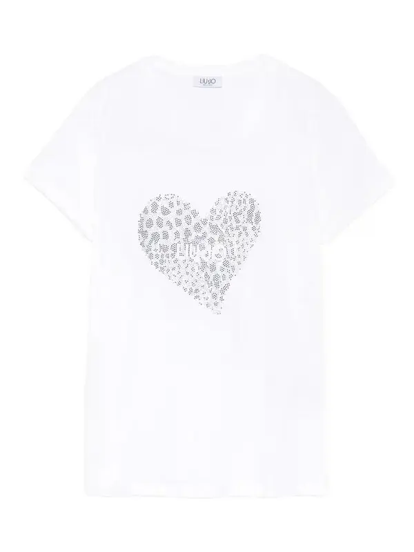 Liu Jo Heart-print Cotton T-shirt - White