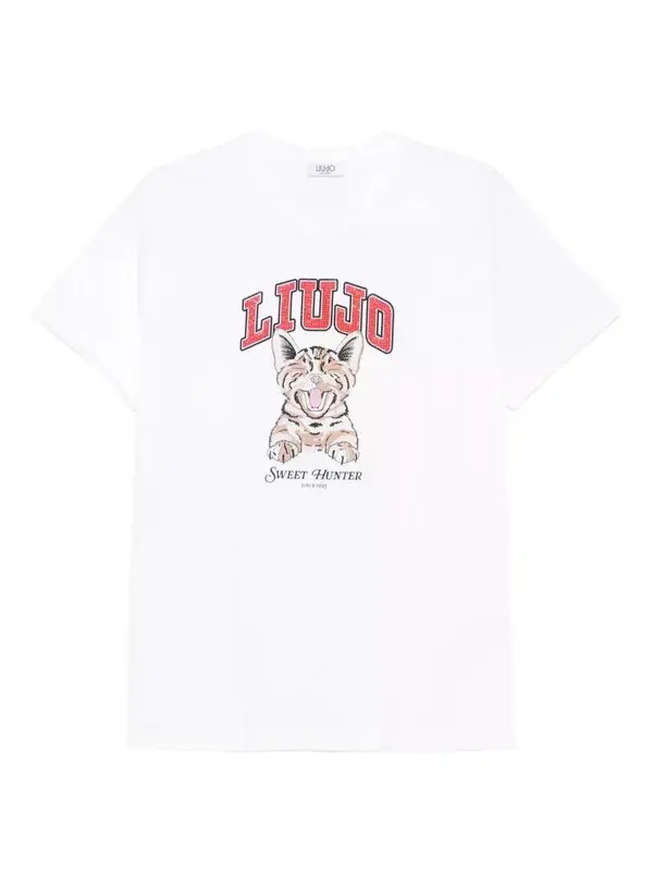 Liu Jo Cat-print T-shirt - White
