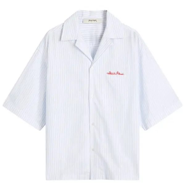 ABOUT:BLANK Script Vacation Shirt - White/blue