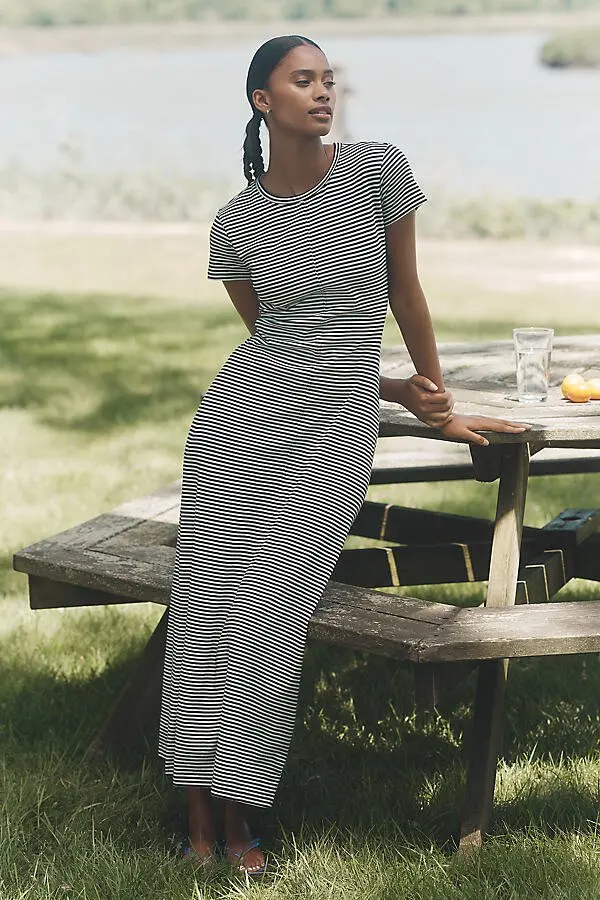 L*Space Sloane Short-sleeve T-shirt Dress - Black & White Pattern