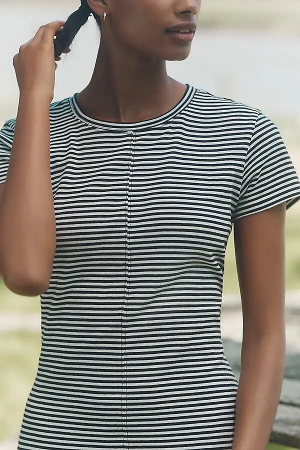 L*Space Sloane Short-sleeve T-shirt Dress - Black & White Pattern