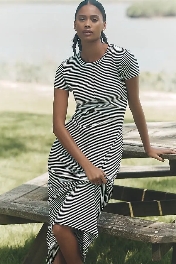 L*Space Sloane Short-sleeve T-shirt Dress - Black & White Pattern