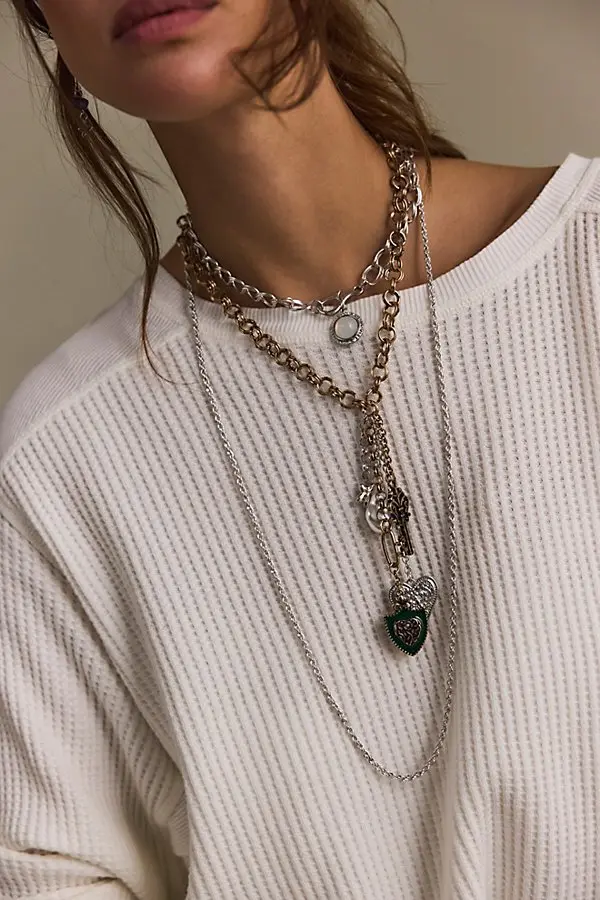 Free People Tate Layer Necklace - Mixed Metal