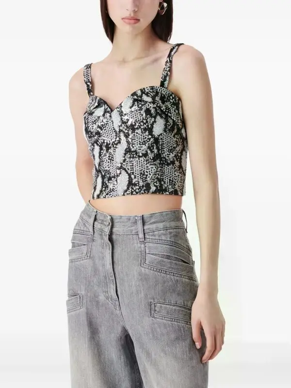 IRO PARIS Snake-print Corset Top