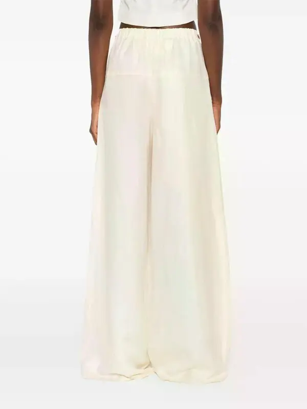 Max Mara Linen-blend Wide-leg Trousers - Neutrals
